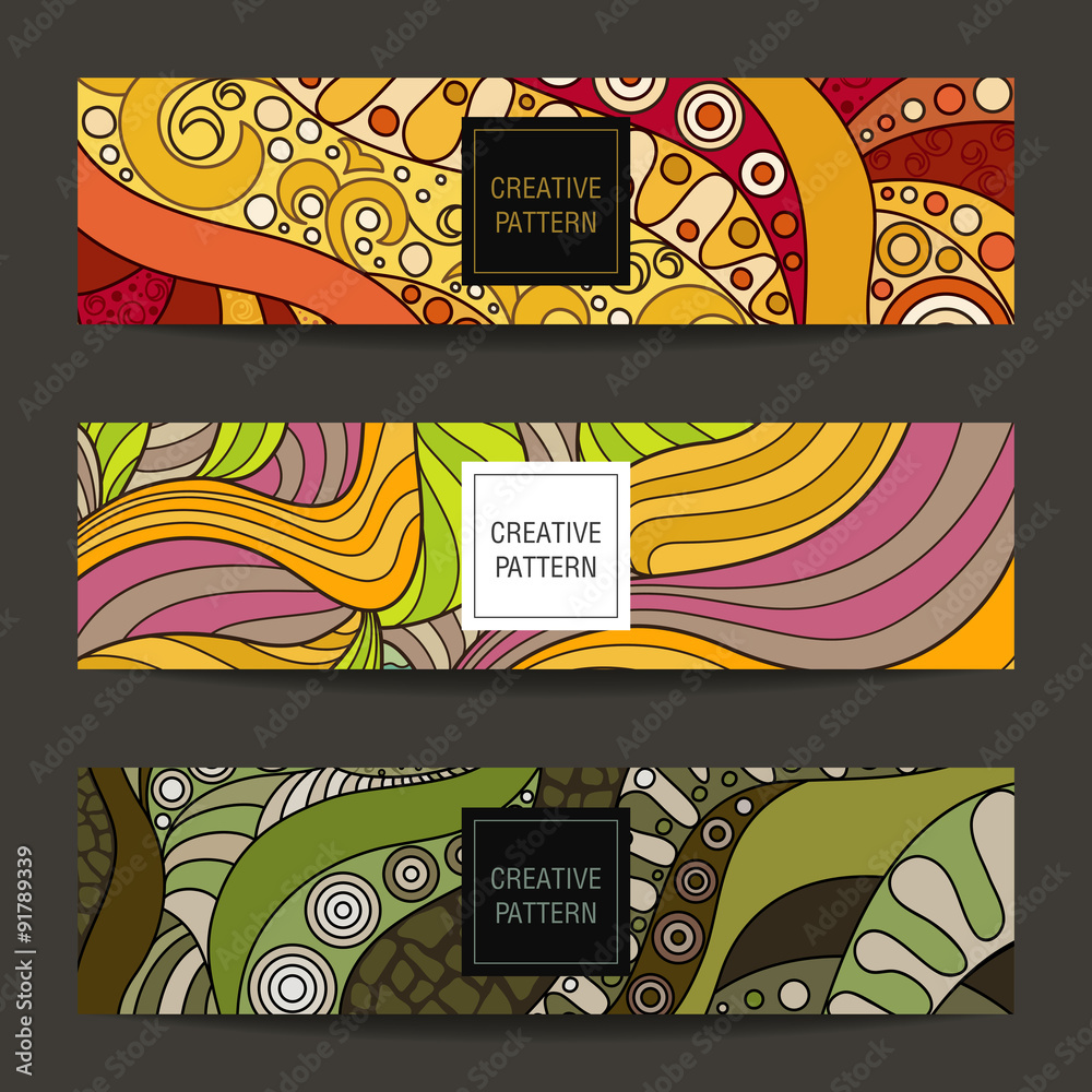 Seamless Pattern and Design Elements for packaging Vector set. . Stock ...