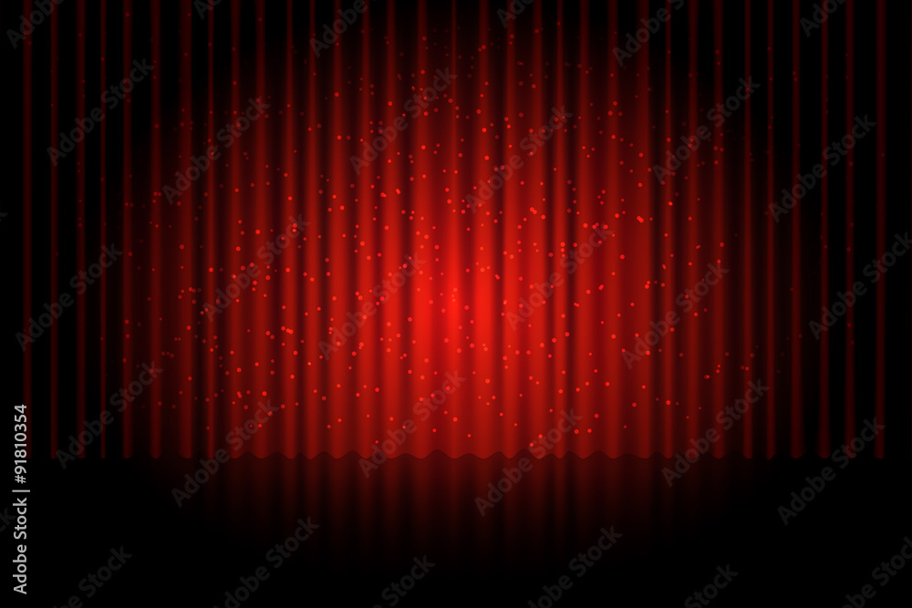 red curtain background vector version Stock Vector | Adobe Stock
