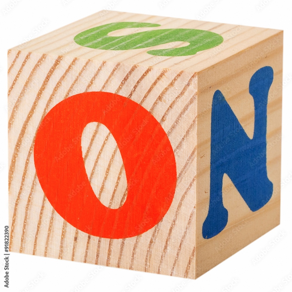 The letter O. wooden blocks with letters of the English alphabet ...