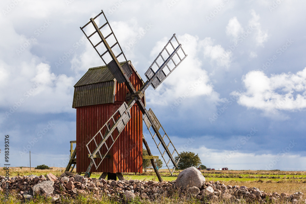 Swedish Traditional Windmill Stock Photo | Adobe Stock