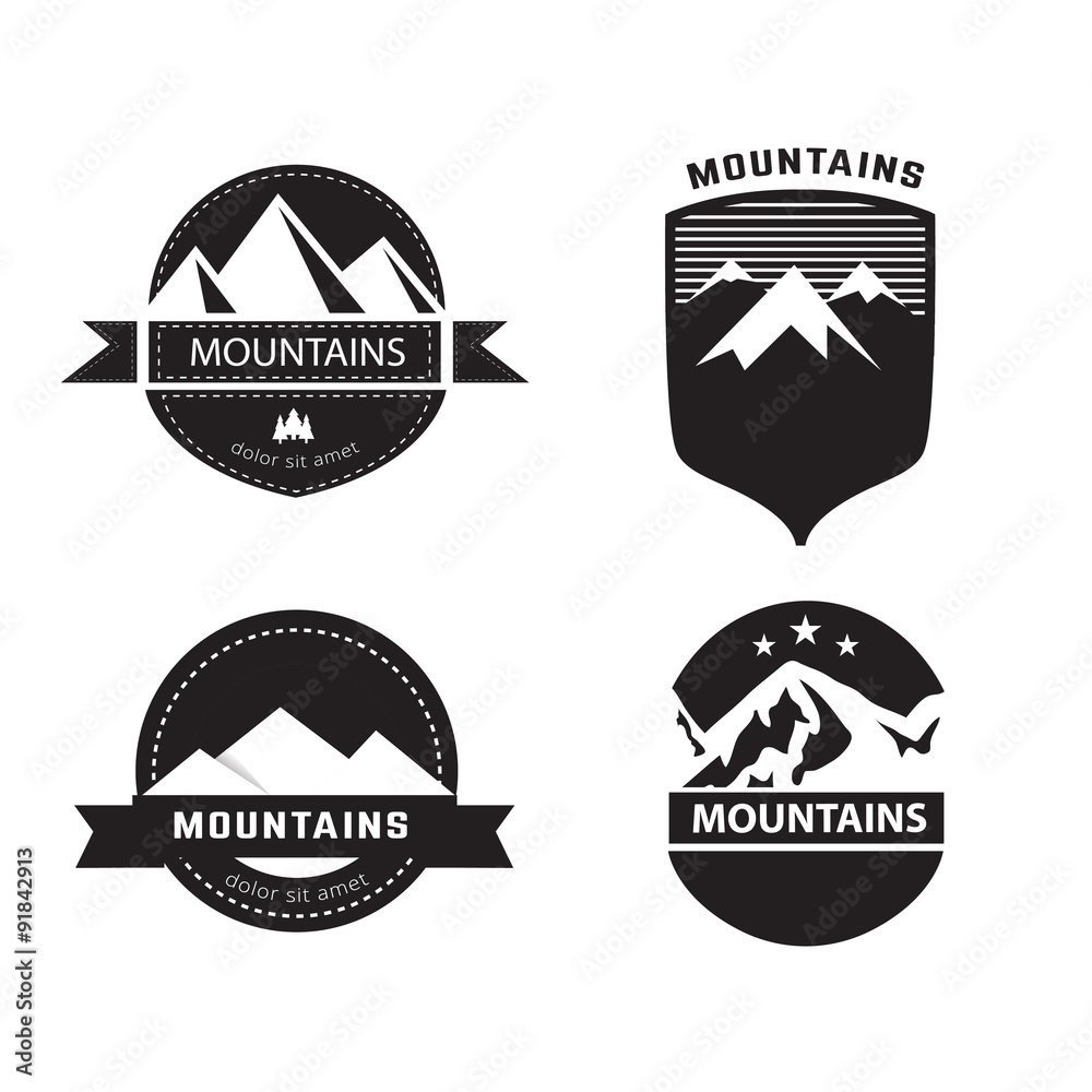 Vector set of mountain labels and badges. Stock Vector | Adobe Stock