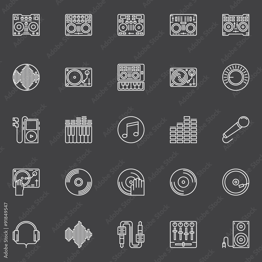 DJ icons or logo elements Stock Vector | Adobe Stock