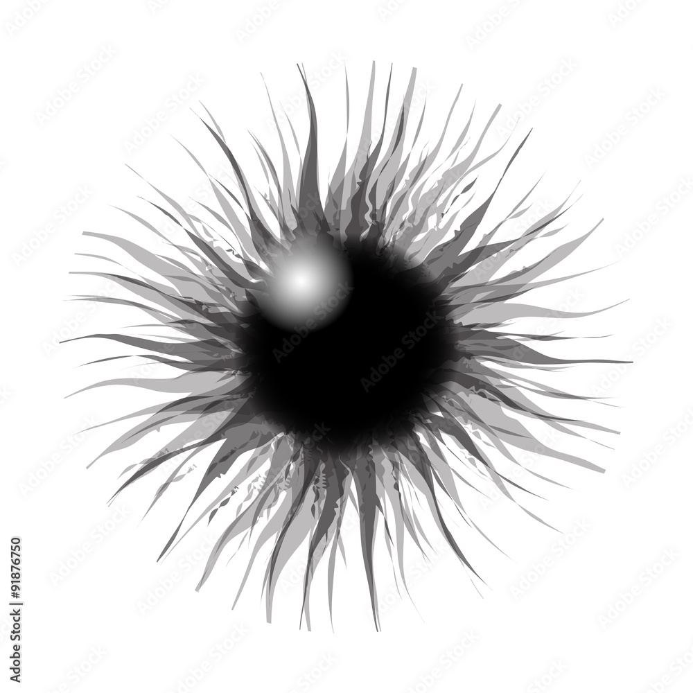 Texture of pupil of the eye, eye ball, iris eye. Black and white vector ...
