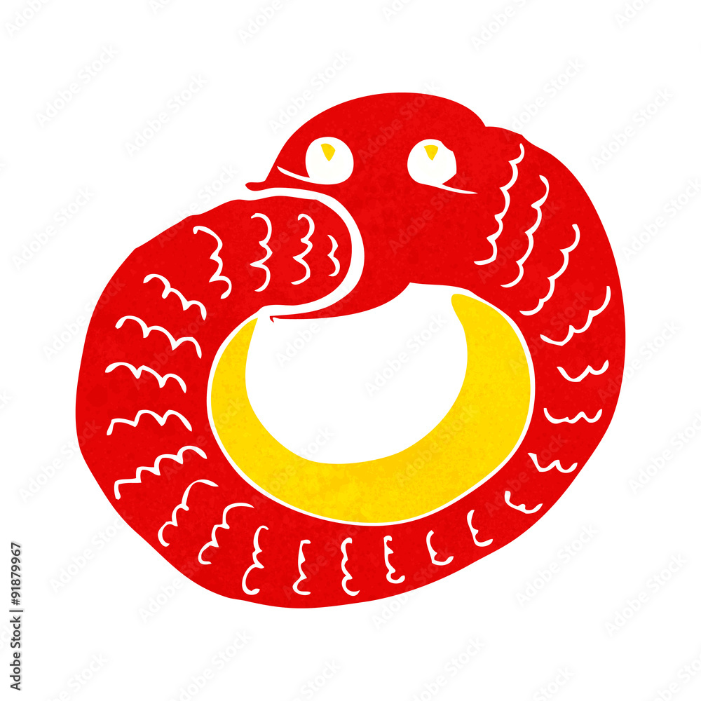 cartoon snake eating own tail Stock Vector | Adobe Stock