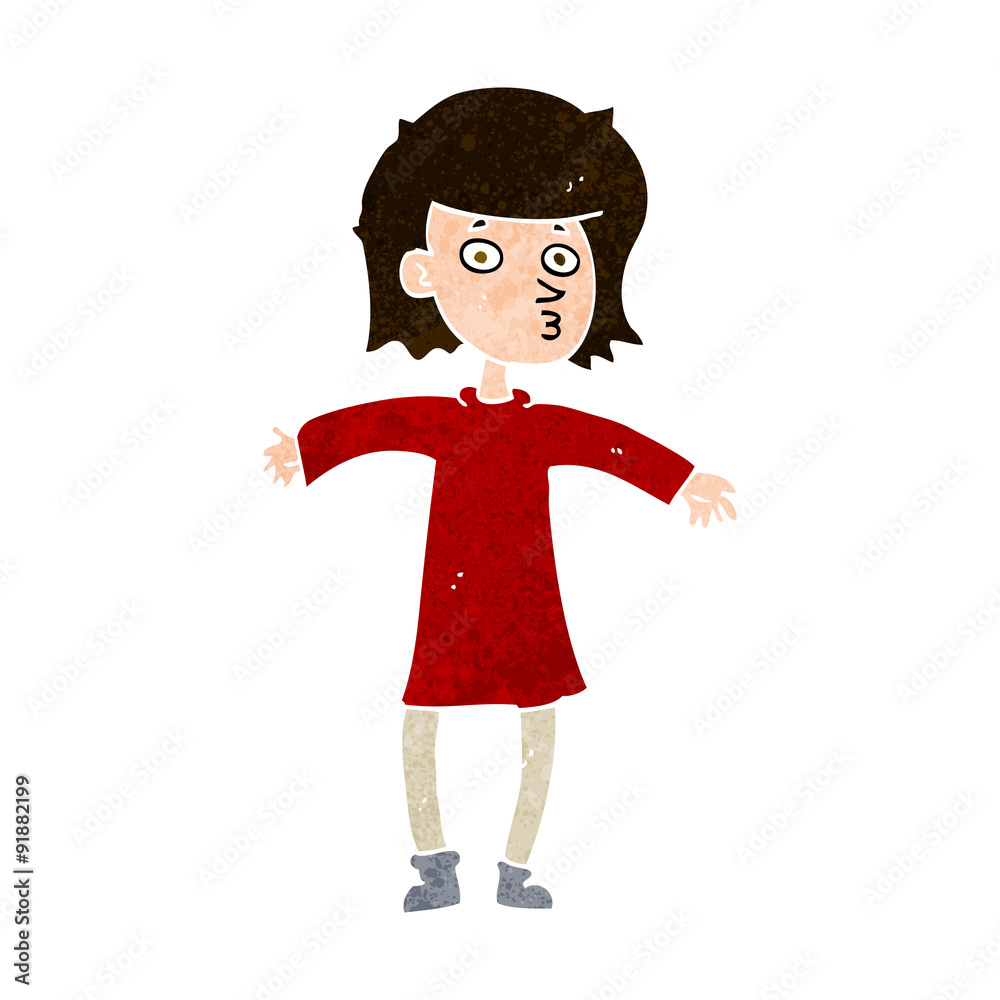 Nervous Woman Cartoon