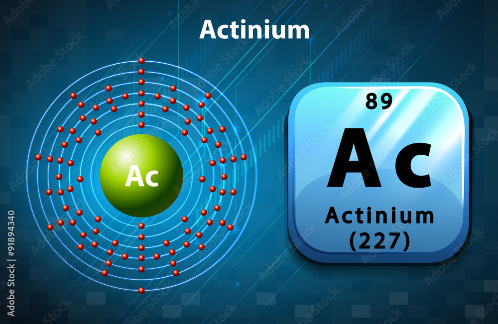 Symbol and electron diagram for Actinium Stock Vector | Adobe Stock