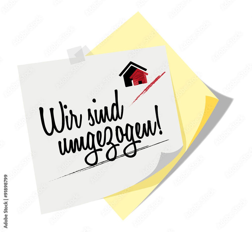 Post it | Notizzettel | Wir sind umgezogen! Stock-Vektorgrafik | Adobe ...