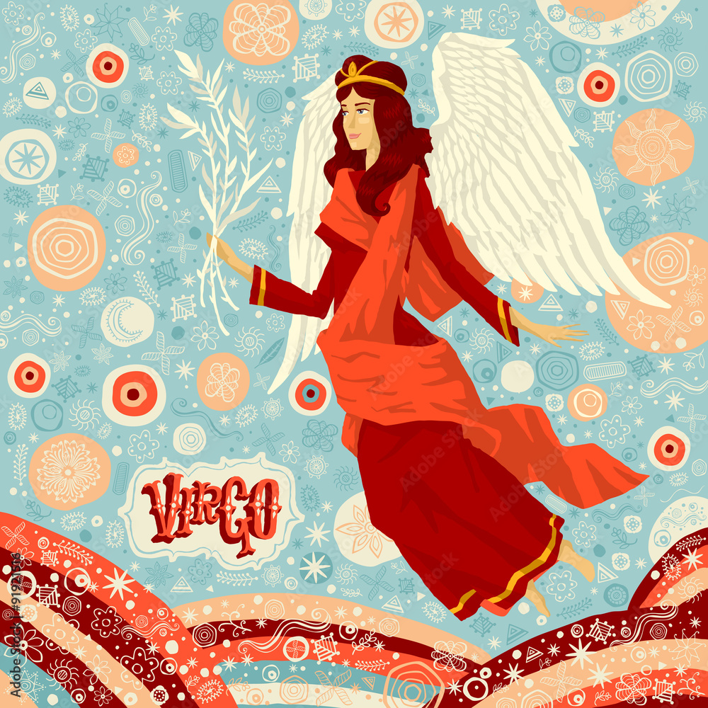 Astrological zodiac sign Virgo. Part of a set of horoscope signs ...