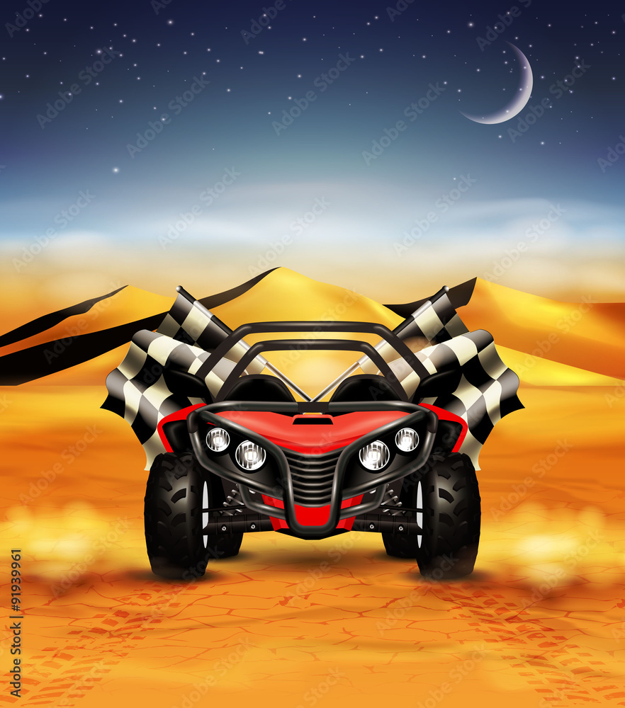 Racing background with red sport car and checkered flags. Stock Vector ...