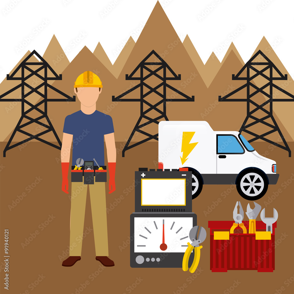 electricity service Stock Vector | Adobe Stock