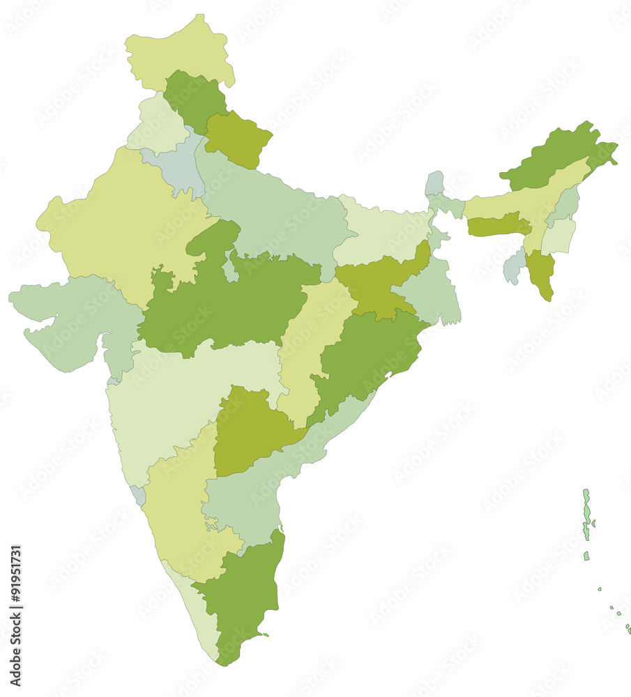 Highly detailed editable political map. India. Stock Vector | Adobe Stock