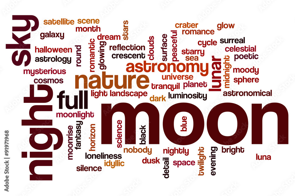 Moon word cloud concept Stock Illustration | Adobe Stock