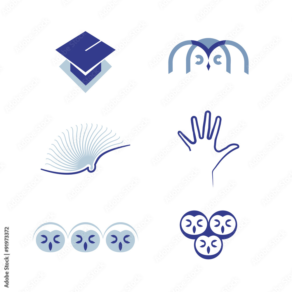 Vector set of symbols Education Stock Vector | Adobe Stock