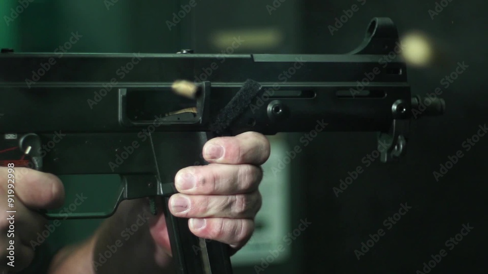 Firing Machine Gun Super Slow Motion Stock Video | Adobe Stock