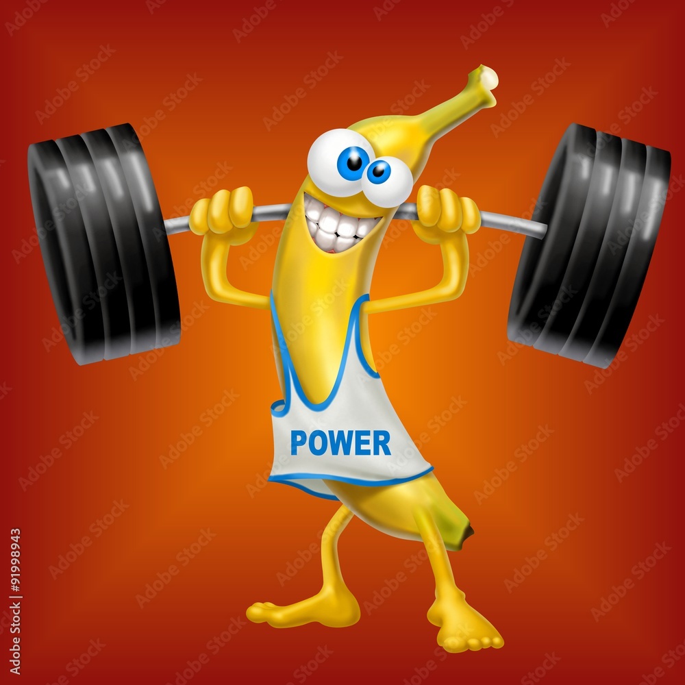 banana power Stock Illustration | Adobe Stock
