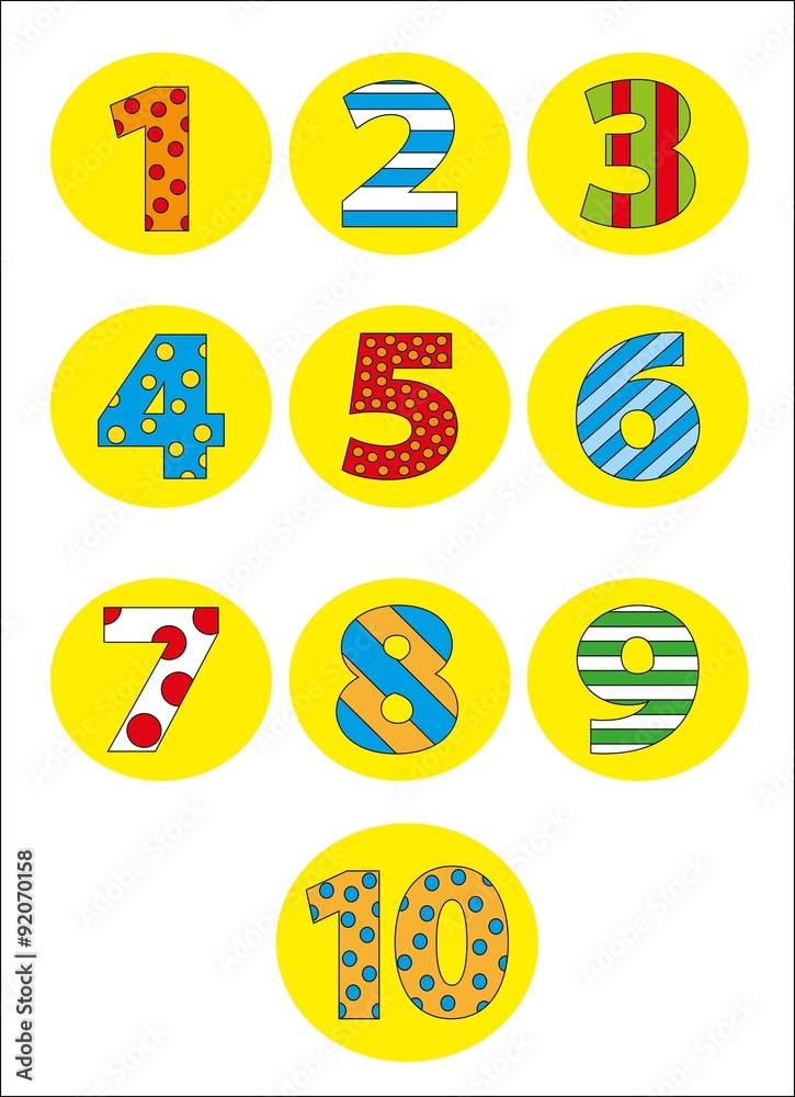 set of colorful numbers 1 - 10 / vectors for children Stock Vector ...