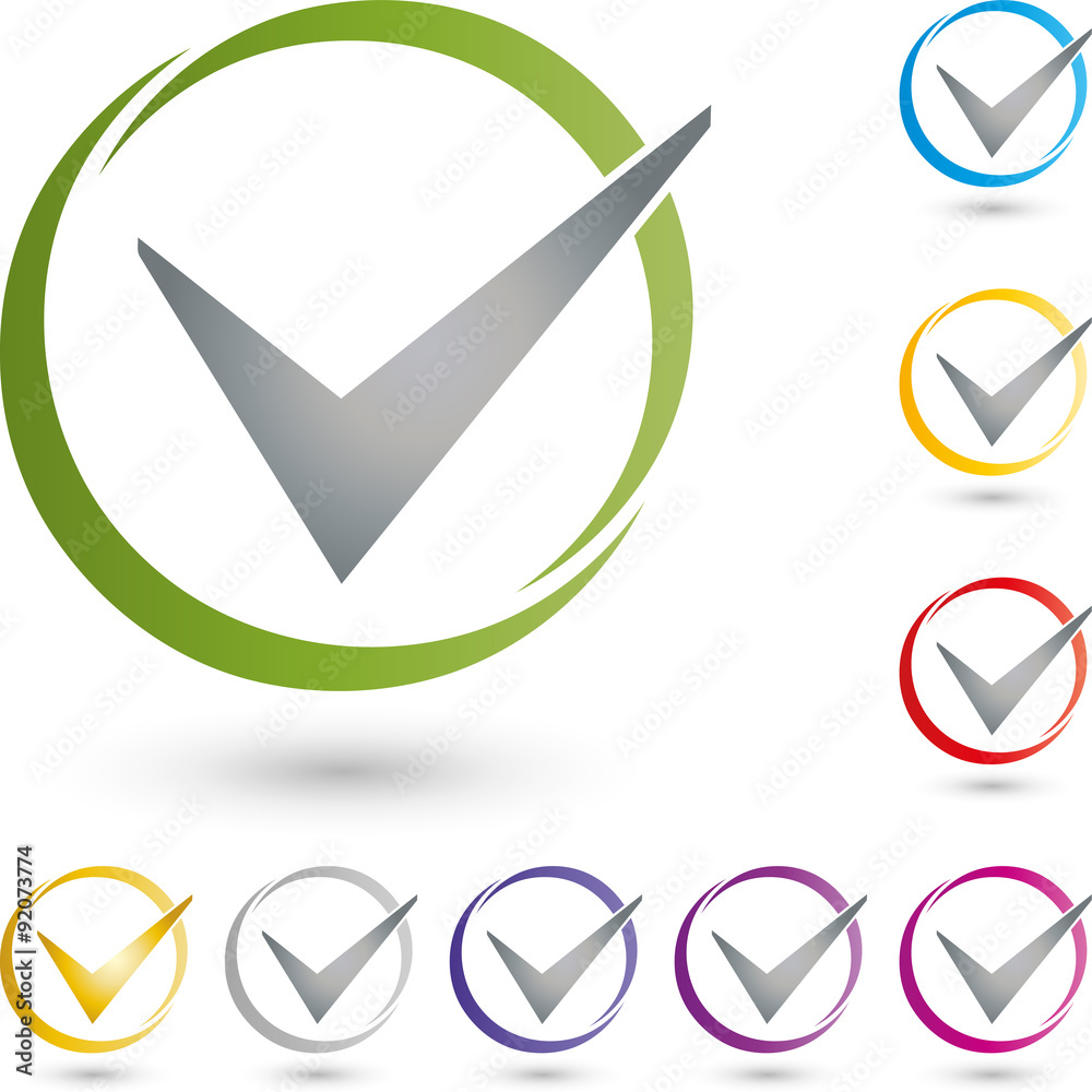 Häkchen, Button, Zeichen, Haken Stock-Vektorgrafik | Adobe Stock