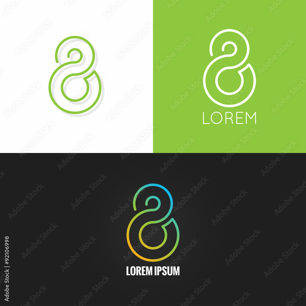 Number eight 8 logo design icon set background Stock Vector | Adobe Stock