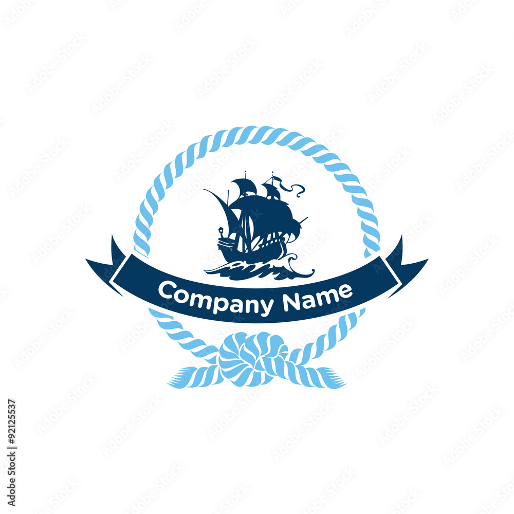 ship sea craft sailor fish fisherman port sea food logo Stock Vector ...