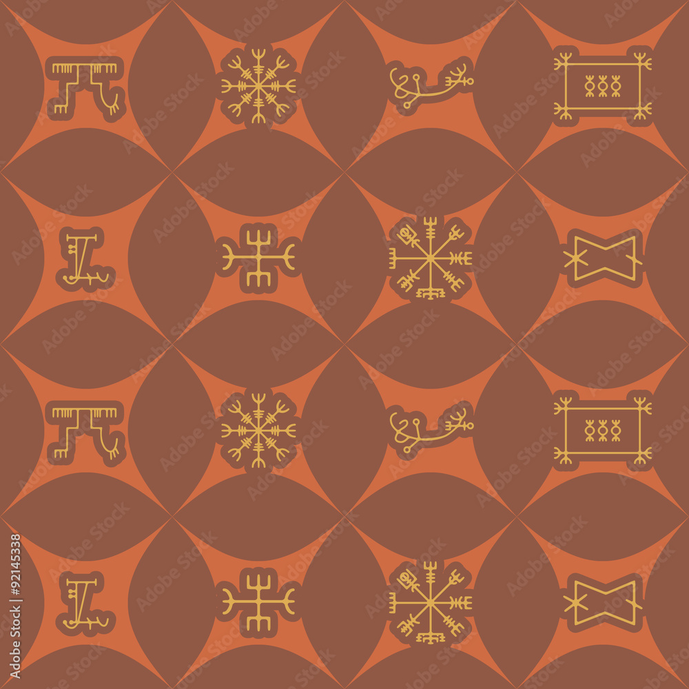 Seamless background with mascots of Scandinavian warriors for your ...