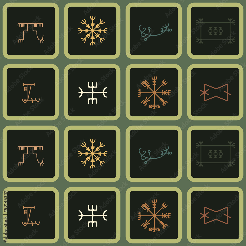 Seamless background with mascots of Scandinavian warriors for your ...