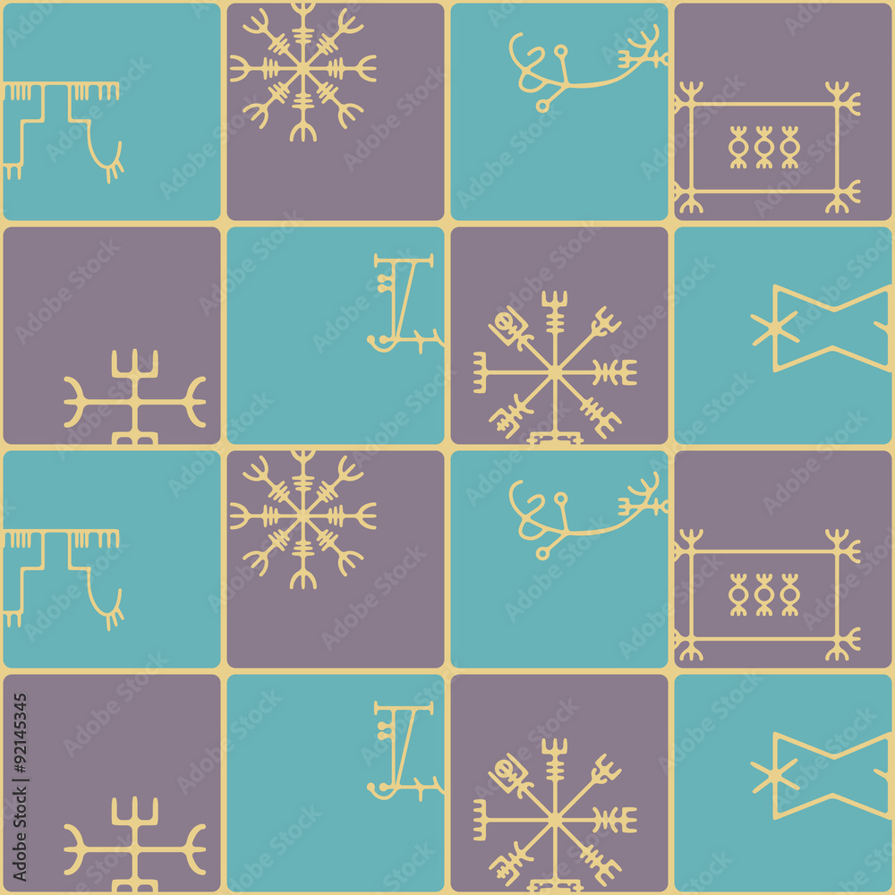 Seamless background with mascots of Scandinavian warriors for your ...