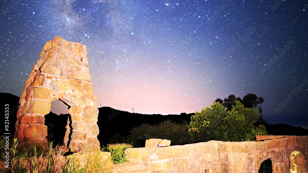 Astrophotography time lapse footage of milky way galaxy spanning over ...