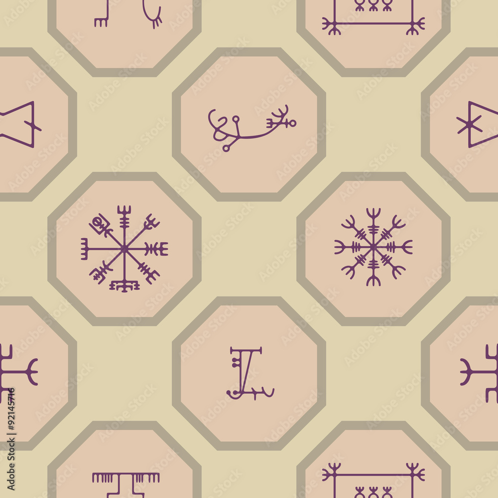 Seamless background with mascots of Scandinavian warriors for your ...