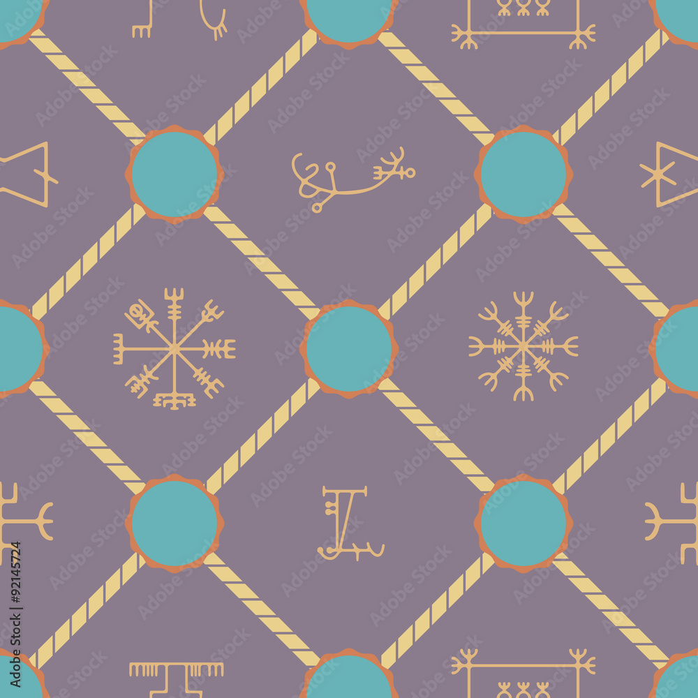 Seamless background with mascots of Scandinavian warriors for your ...