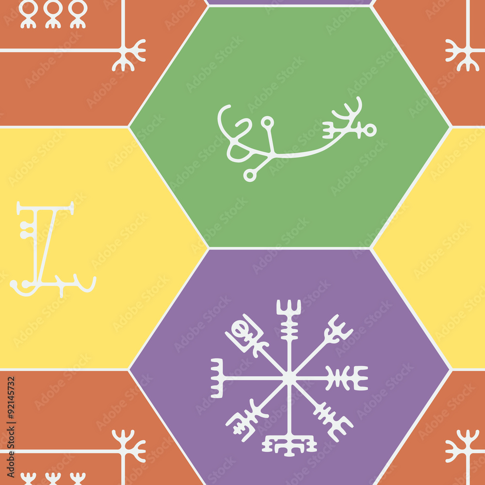 Seamless background with mascots of Scandinavian warriors for your ...