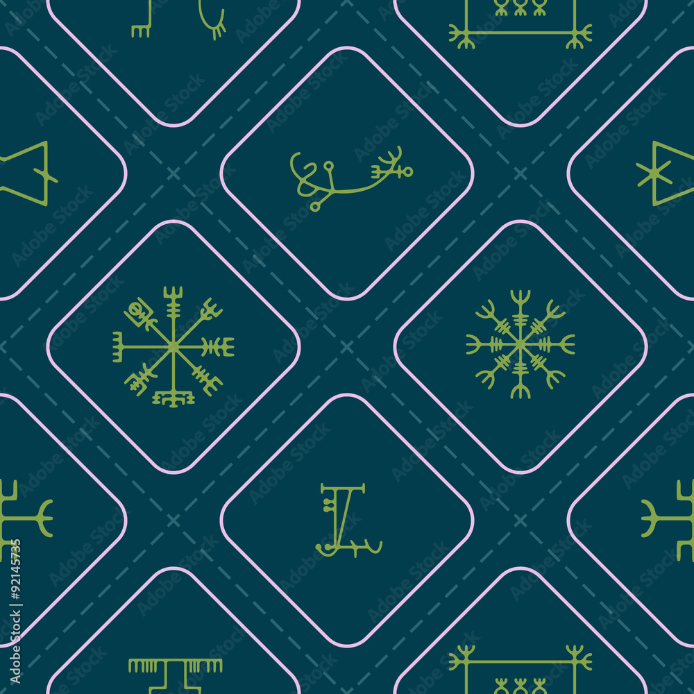 Seamless background with mascots of Scandinavian warriors for your ...