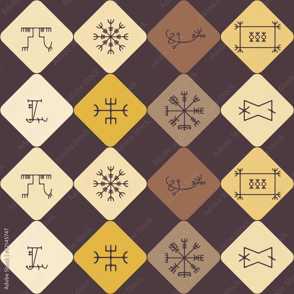 Seamless background with mascots of Scandinavian warriors for your ...