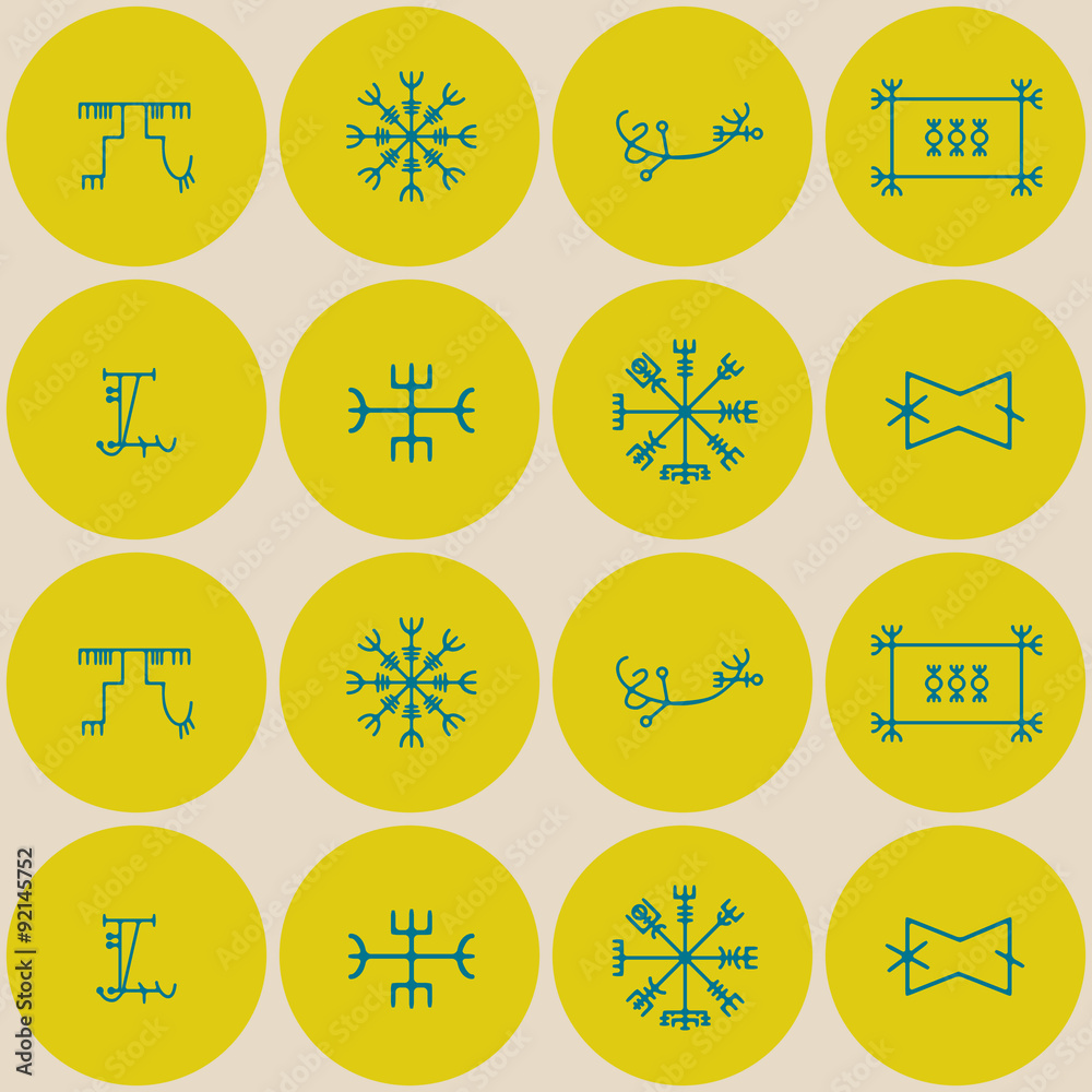 Seamless background with mascots of Scandinavian warriors for your ...