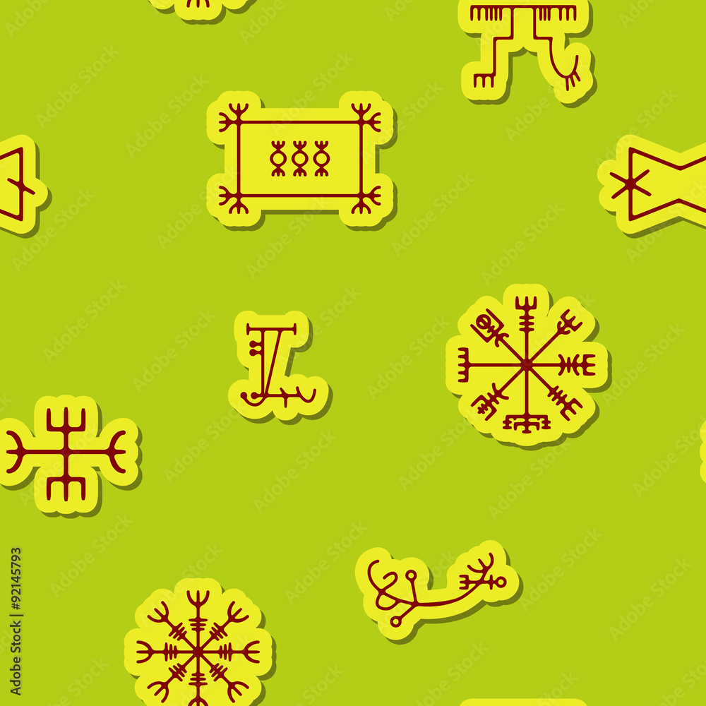 Seamless background with mascots of Scandinavian warriors for your ...