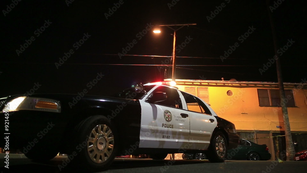 Actual LAPD Police activity in neighborhood involving police cars ...