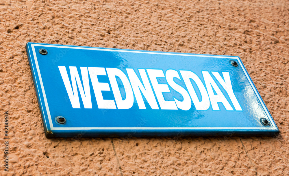 Wednesday blue sign Stock Photo | Adobe Stock