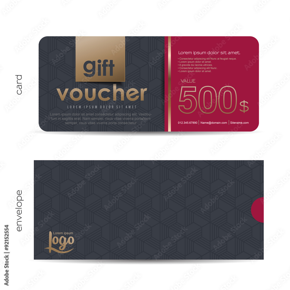 Gift voucher template with colorful pattern,cute gift voucher ...