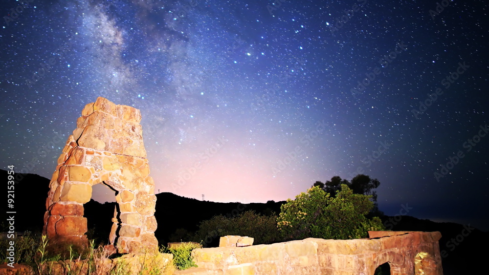 Astrophotography time lapse footage with pan left motion of milky way ...