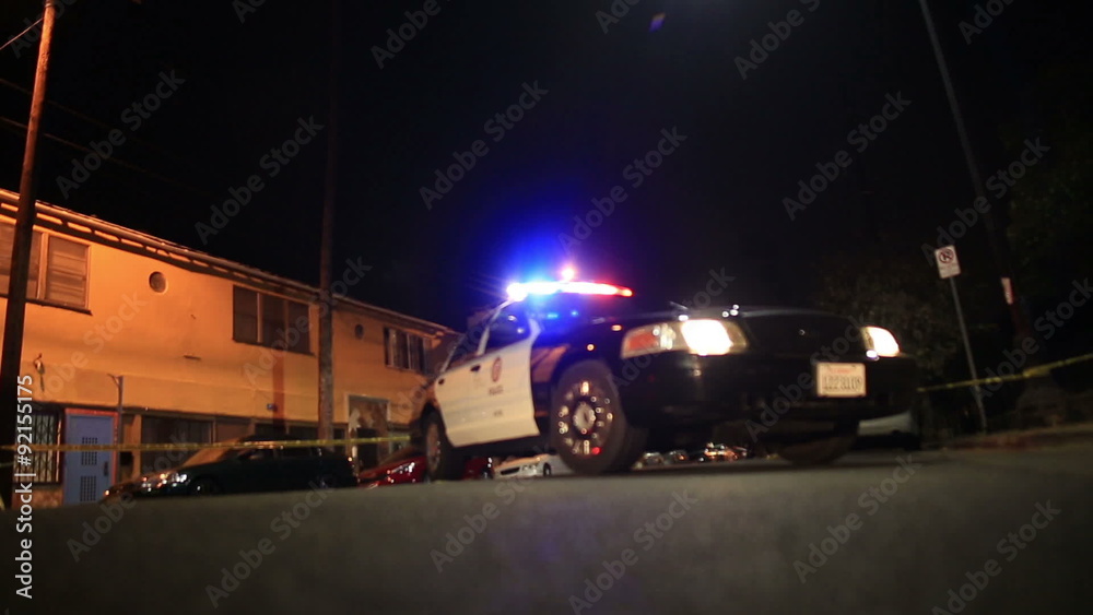 Actual LAPD Police activity in neighborhood involving police cars ...