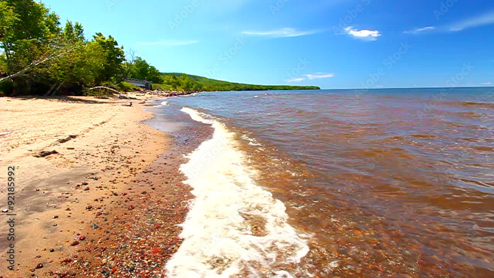 Lake Superior is the largest of the Great Lakes and is seen here form ...