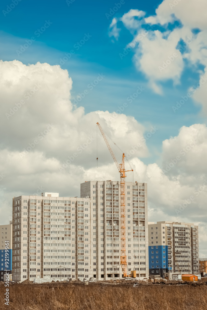 Building object and tower cranes Stock Photo | Adobe Stock