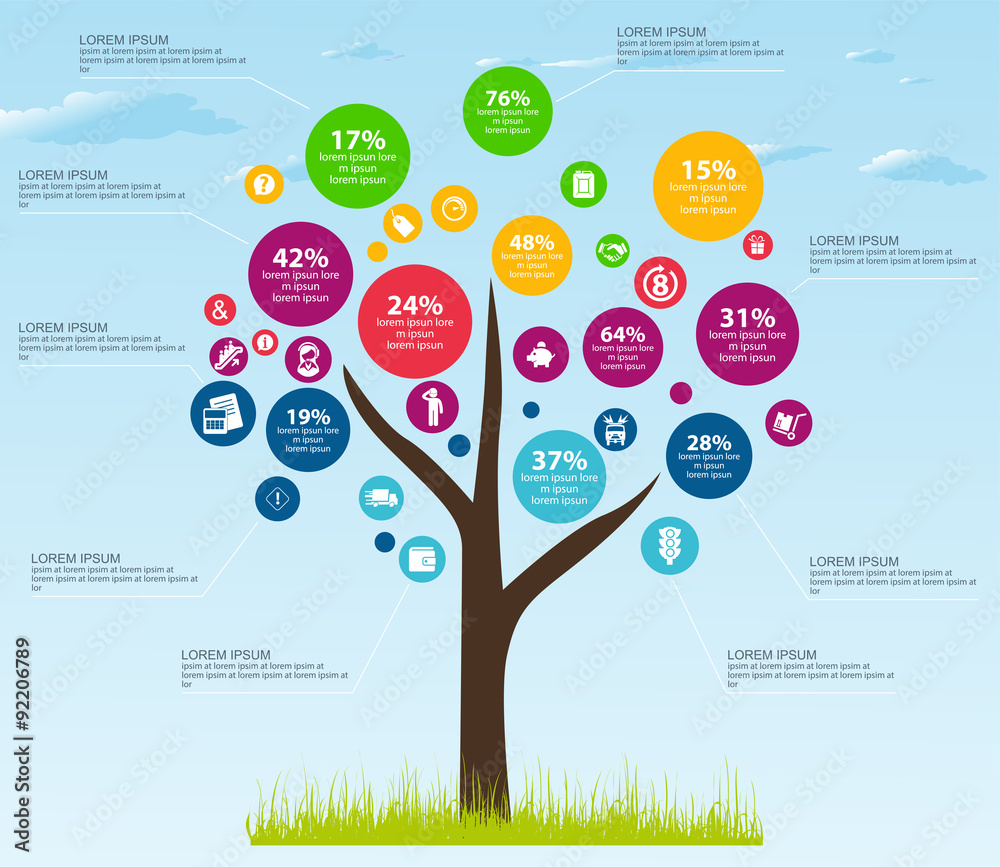 infographics tree Stock Vector | Adobe Stock