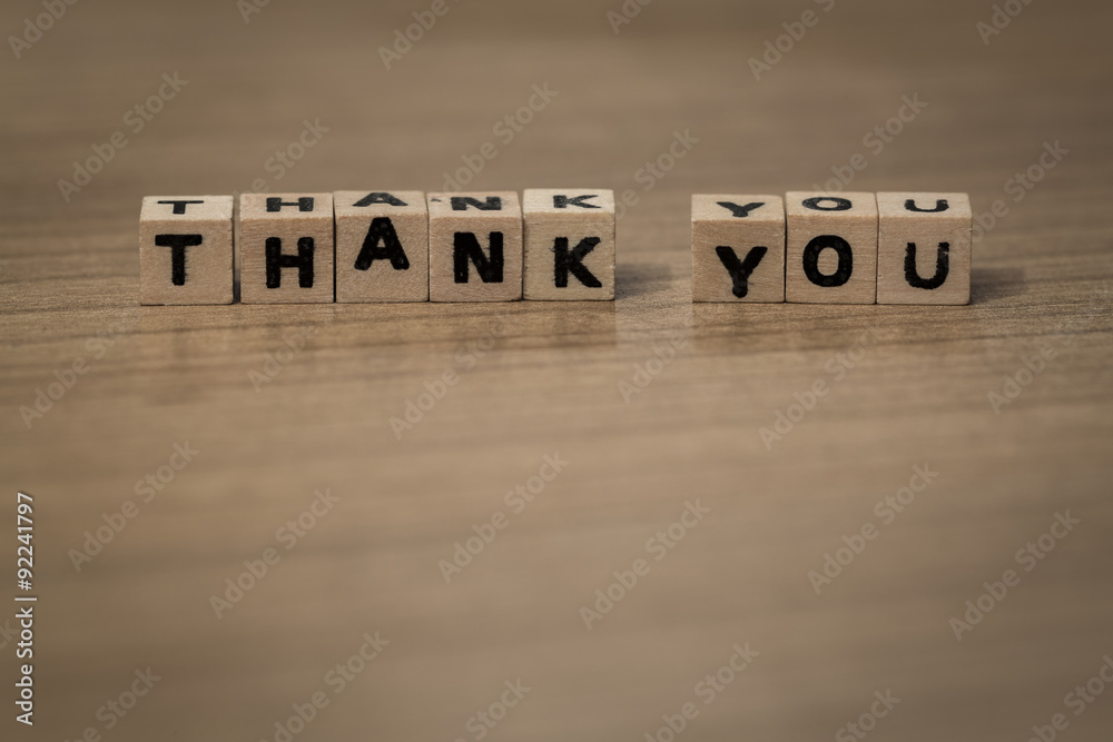 thank you in wooden cubes Stock Photo | Adobe Stock