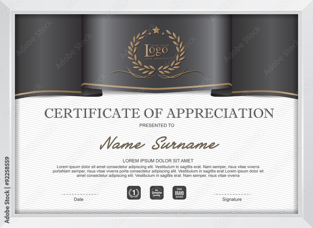 certificate template with clean and modern pattern, Luxury golden ...