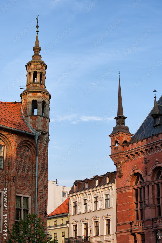 Corner Turrets of Historic Buildings in Torun Stock Photo | Adobe Stock
