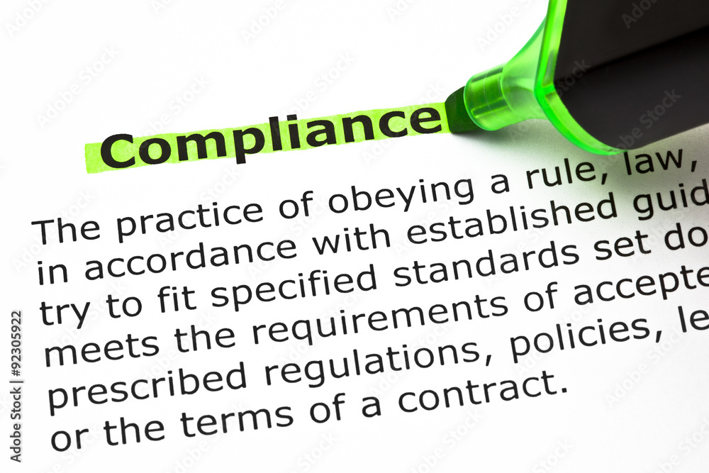 Dictionary Definition of the Word Compliance Stock-Foto | Adobe Stock