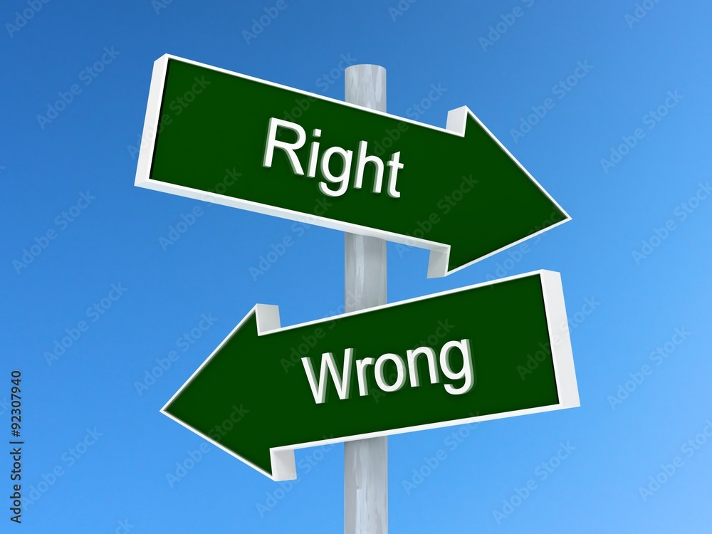 Right vs wrong sign. Right or wrong choice concept Stock Illustration ...