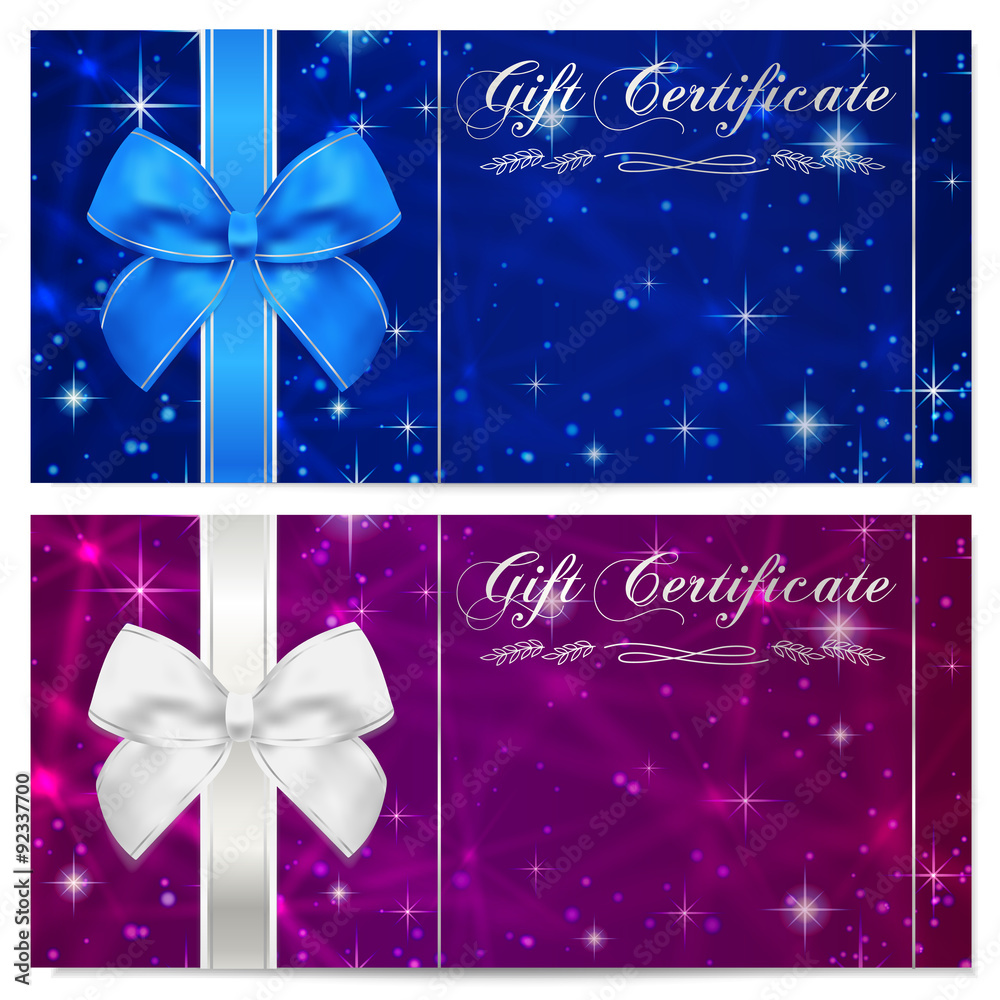 Gift certificate, Voucher, Coupon, Reward or Gift card template with ...