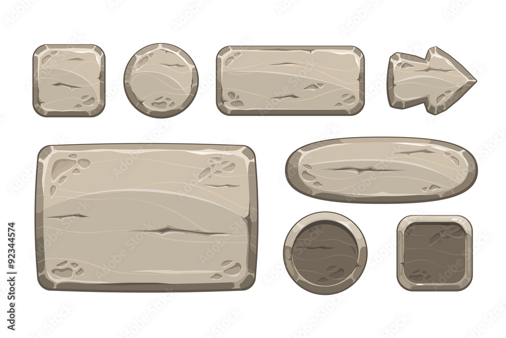 Cartoon stone game assets set Stock Vector | Adobe Stock