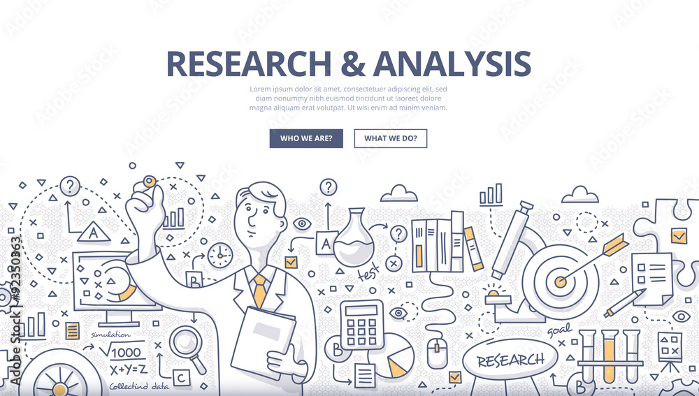 Research & Analysis Doodle Concept Stock Vector | Adobe Stock